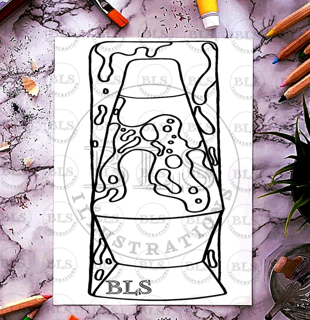 Coloring Page-lava Lamp Printable Coloring for Adults-60s Art-line ...