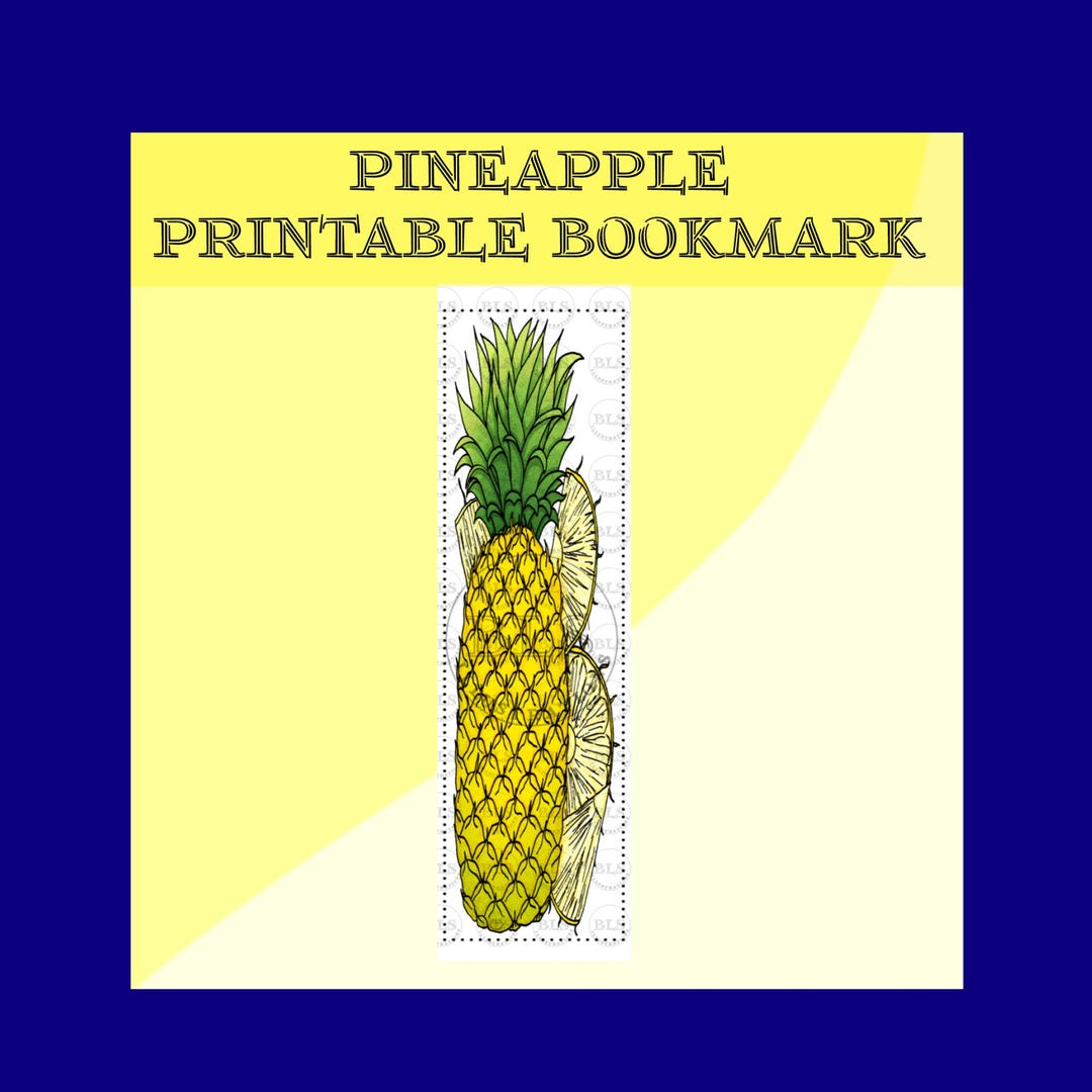 Pineapple Printable Bookmark-digital Bookmark-bookmark Png-bookmark ...