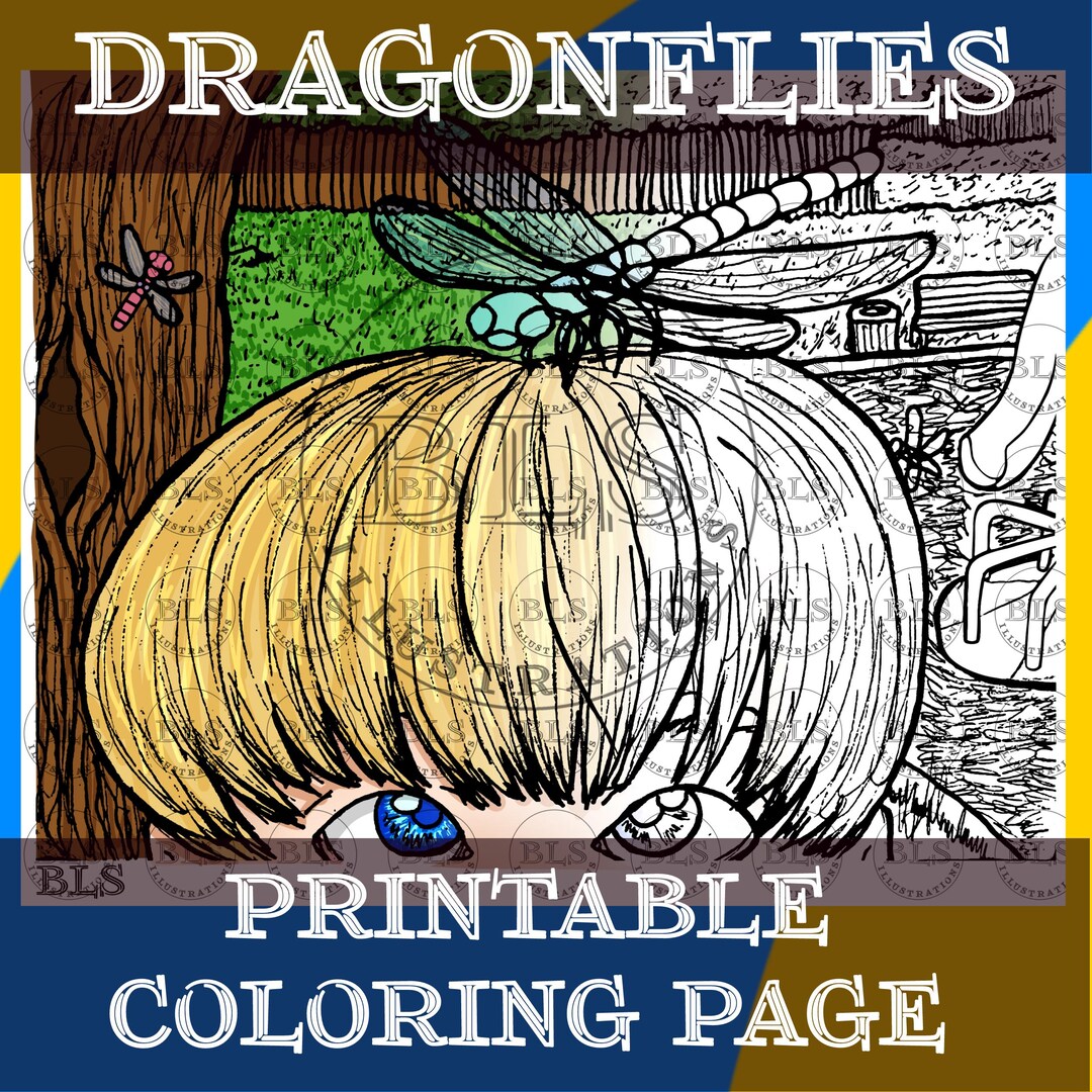 Digital Coloring Sheet-printable Coloring-dragonflies Coloring Page for ...