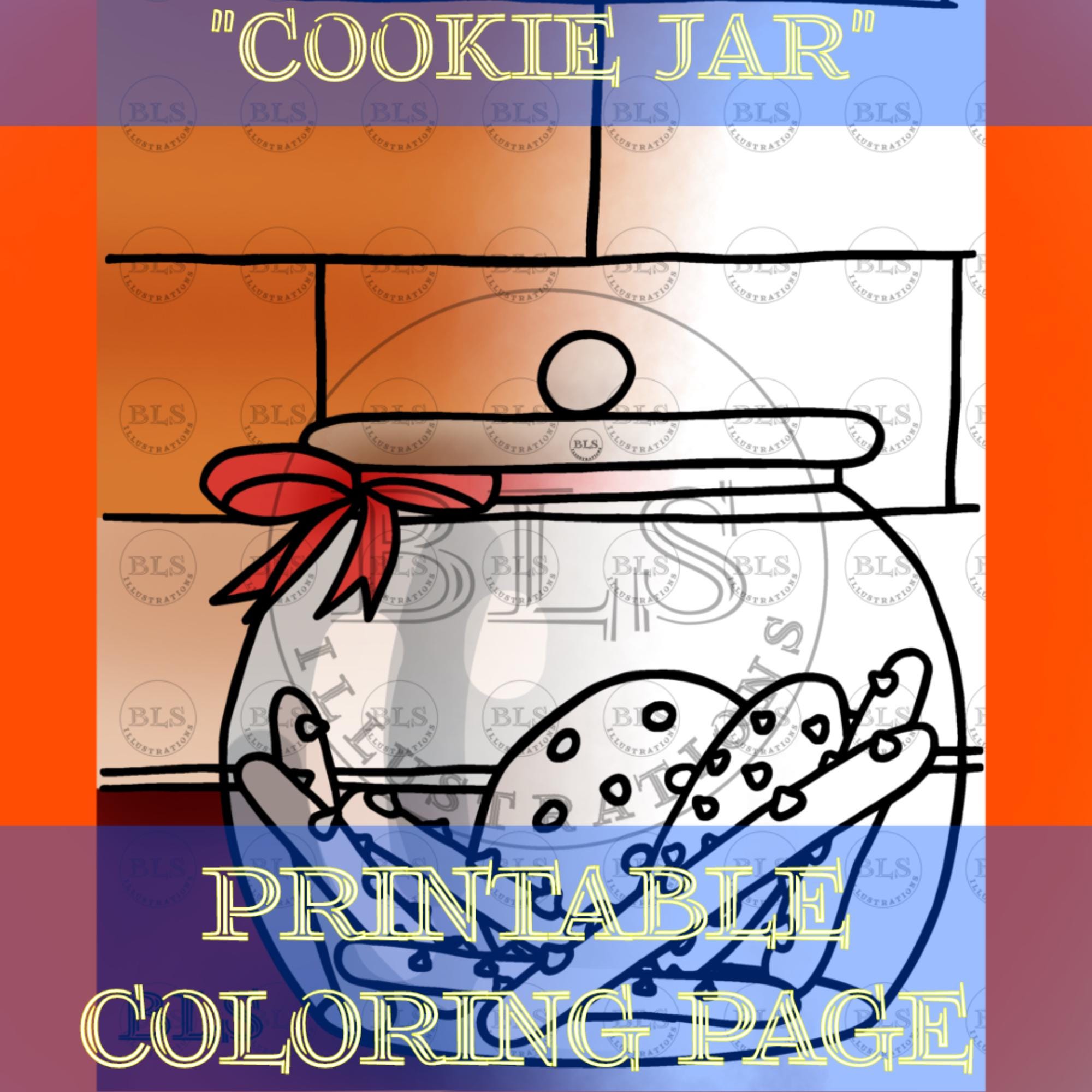 Coloring Page-cookie Jar Printable Coloring-indoor Activity for Kids ...