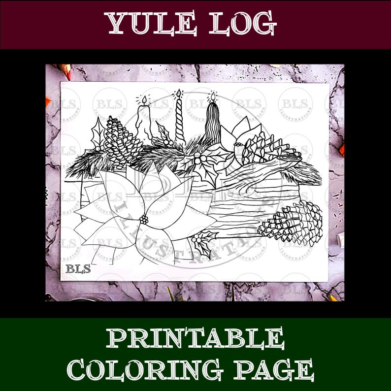 Digital Download-yule Log Printable Coloring Page - Etsy