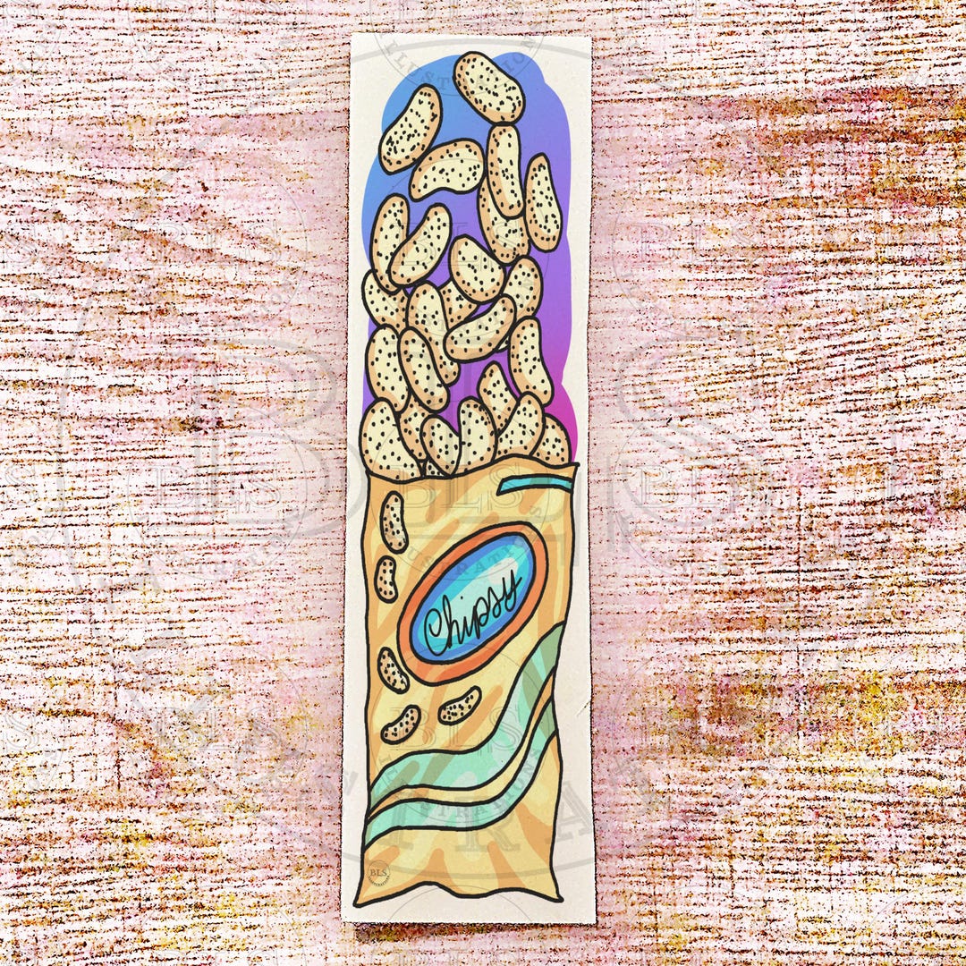 Potato Chips Art Printable Bookmark-virtual Reading Accessory for Kids ...