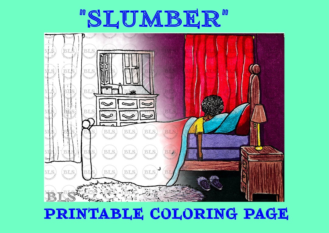 Slumber Printable Detailed Coloring Page Original Hand Drawn - Etsy
