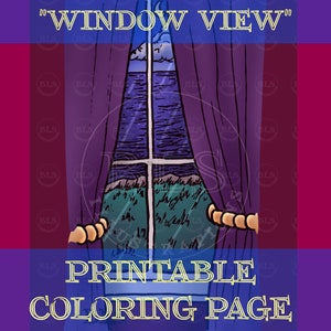 Window View Printable Coloring Page - Etsy