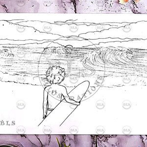 Surfer Boy Printable Coloring Page Digital Download Summer Coloring ...