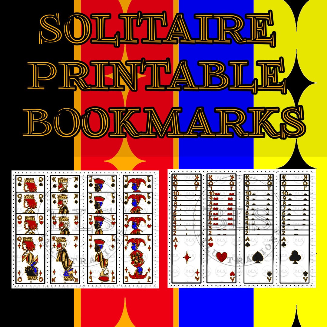 Solitaire Printable Bookmarks-digital Bookmarks-readers Gift-book ...