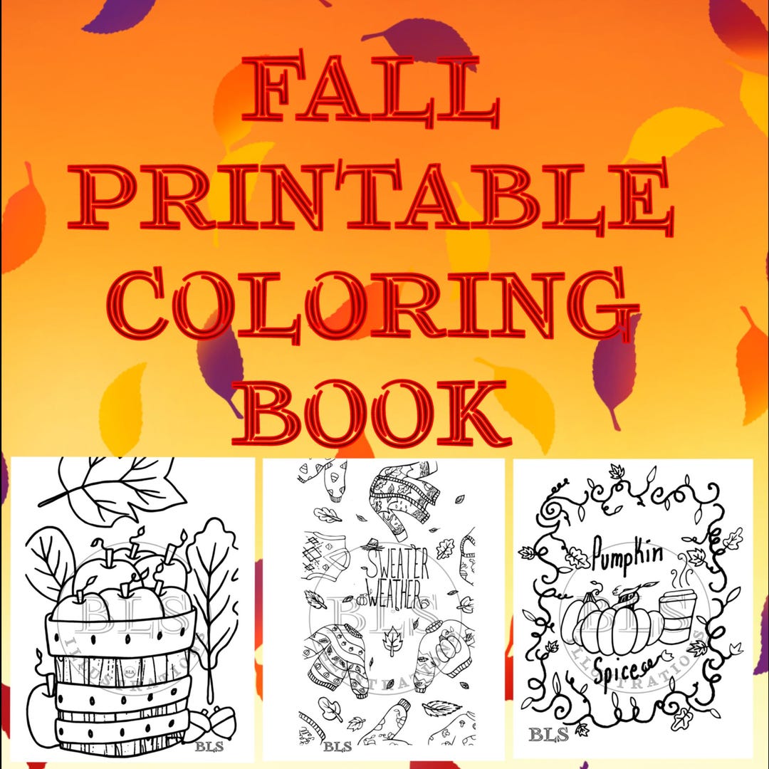 Coloring Book-fall Coloring Pages-autumn Coloring Bundle-printable ...