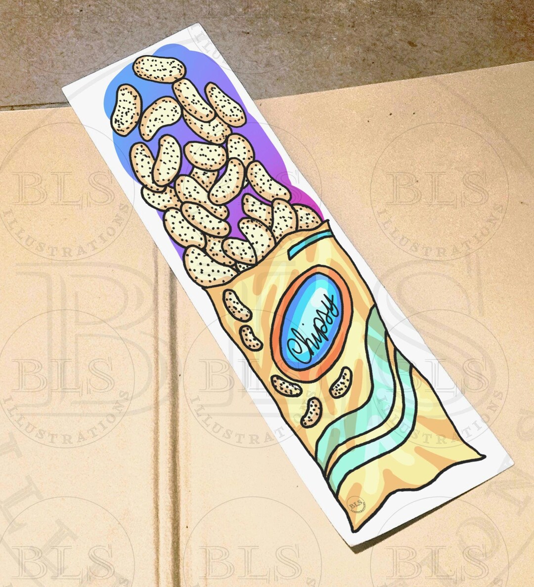 Digital Bookmark-potato Chips Printable Bookmark-virtual PNG Bookmark ...