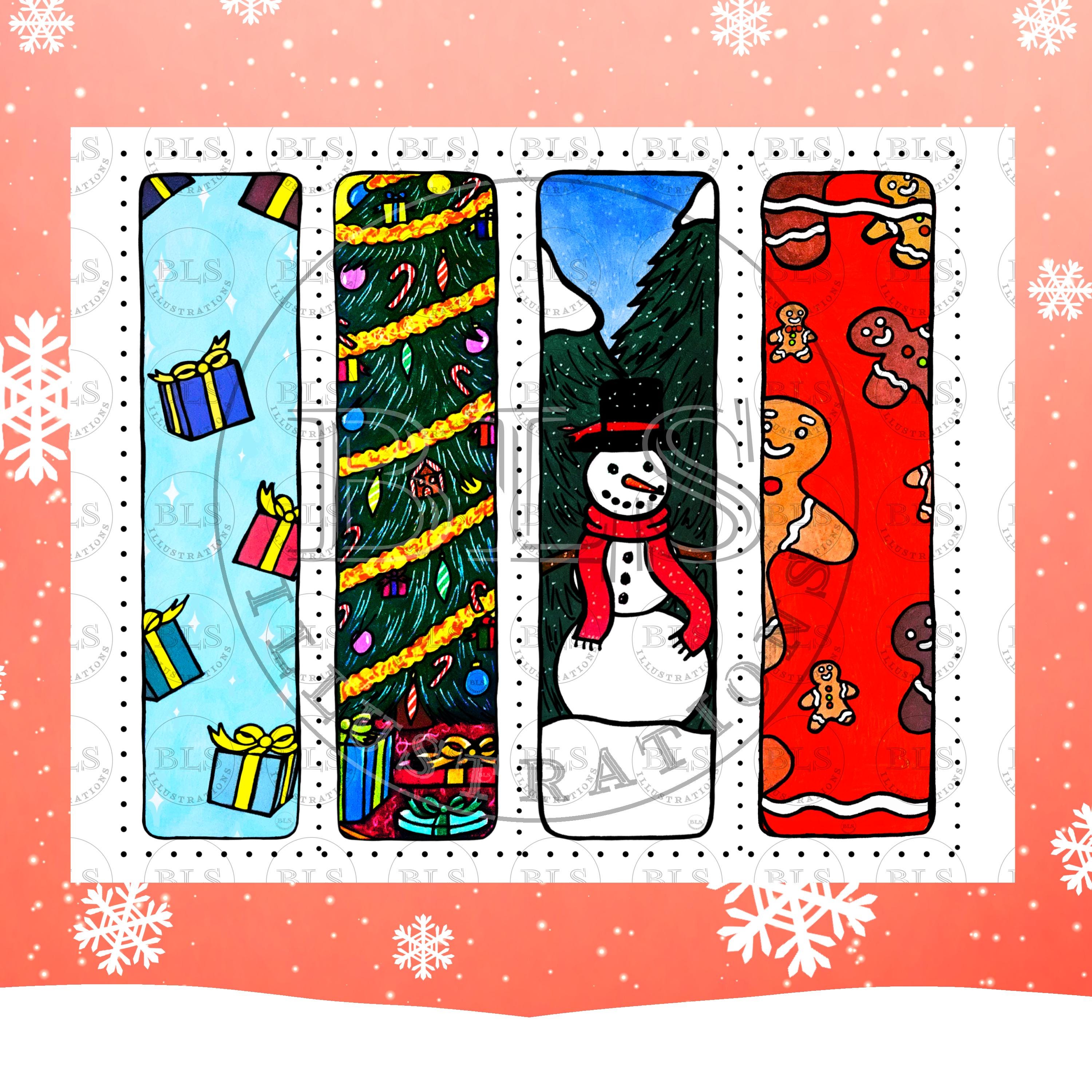 Digital Bookmarks-christmas Printable Bookmarks-christmas Bookmarks ...