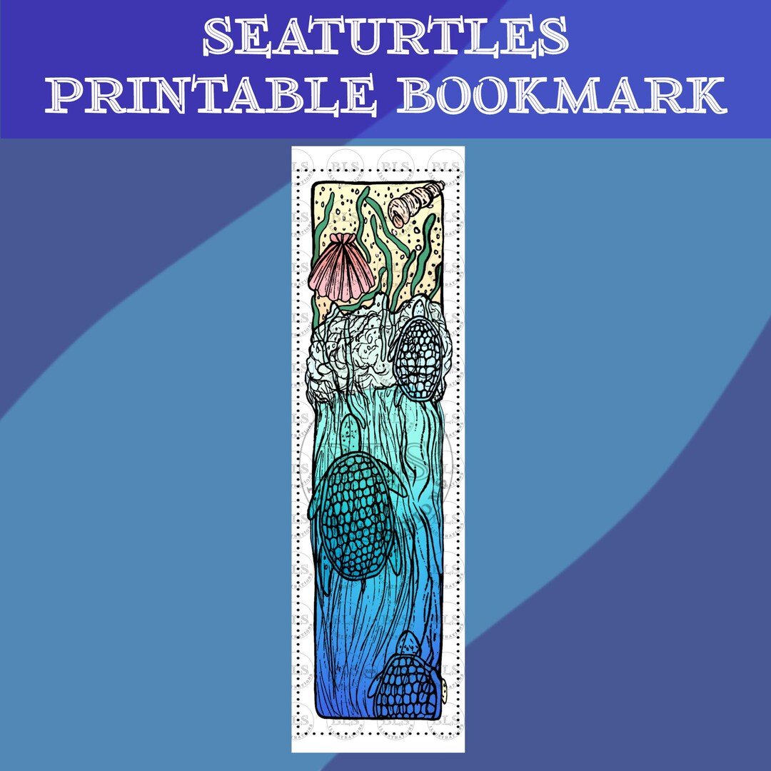 Sea Turtles Printable Bookmark-digital Bookmark-bookmark Png-aesthetic ...