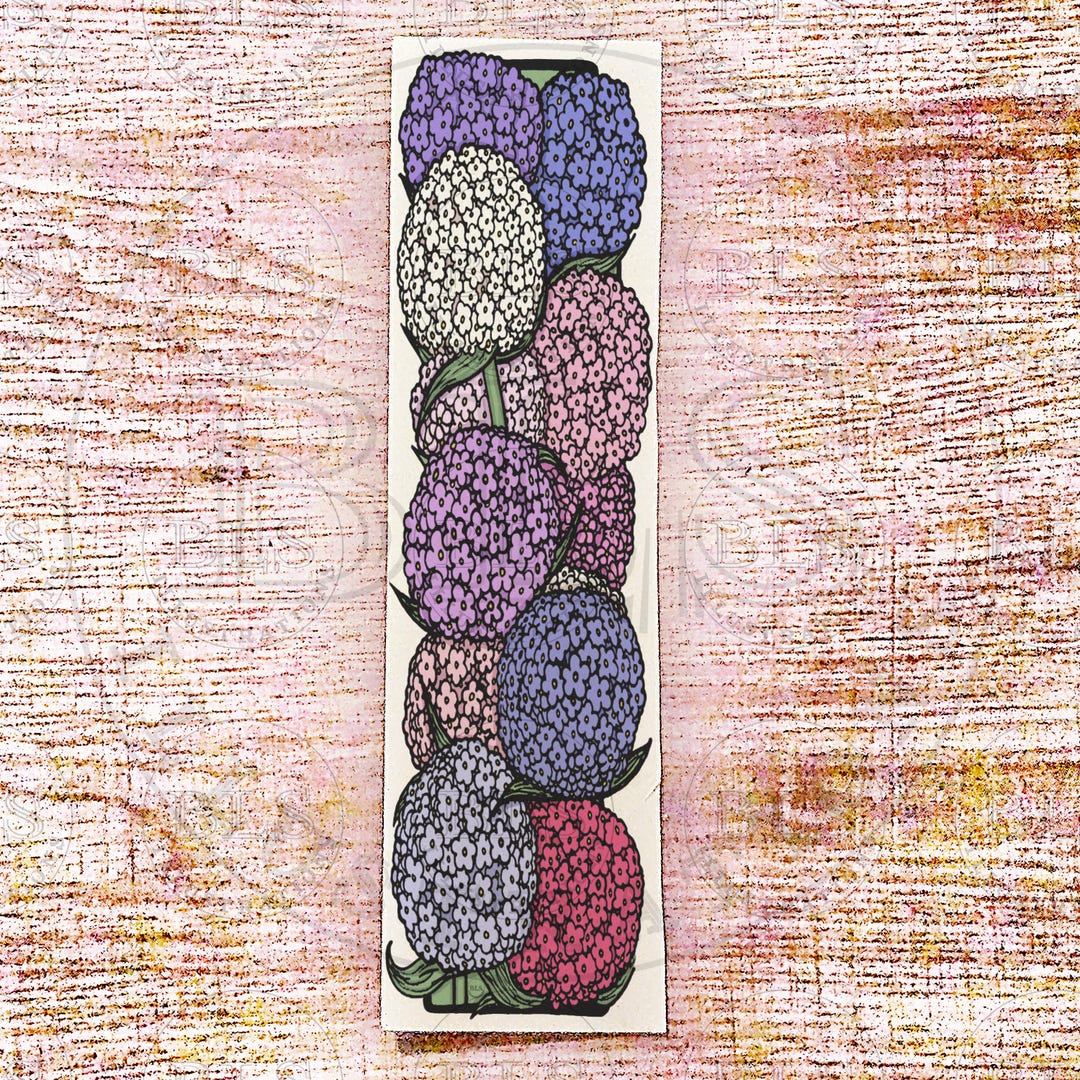 Digital Bookmark-hydrangeas Printable Bookmark-virtual Bookmark-floral ...