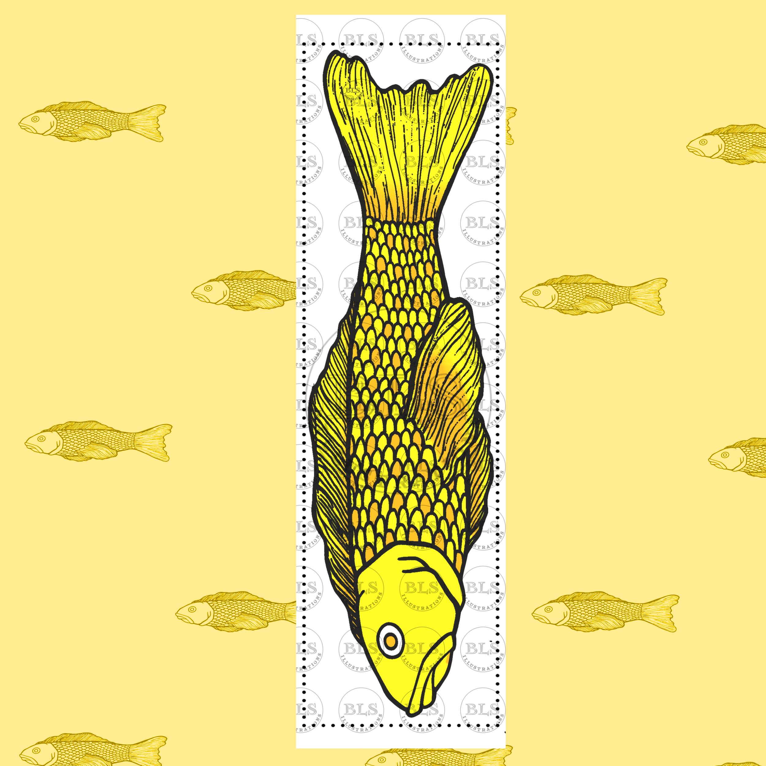 Digital Bookmark-yellow Fish Printable Bookmark - Etsy