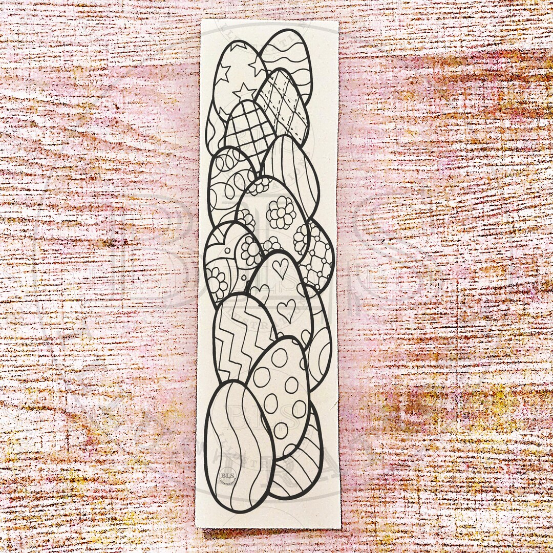 Digital Bookmark-easter Eggs Printable Coloring Bookmark - Etsy