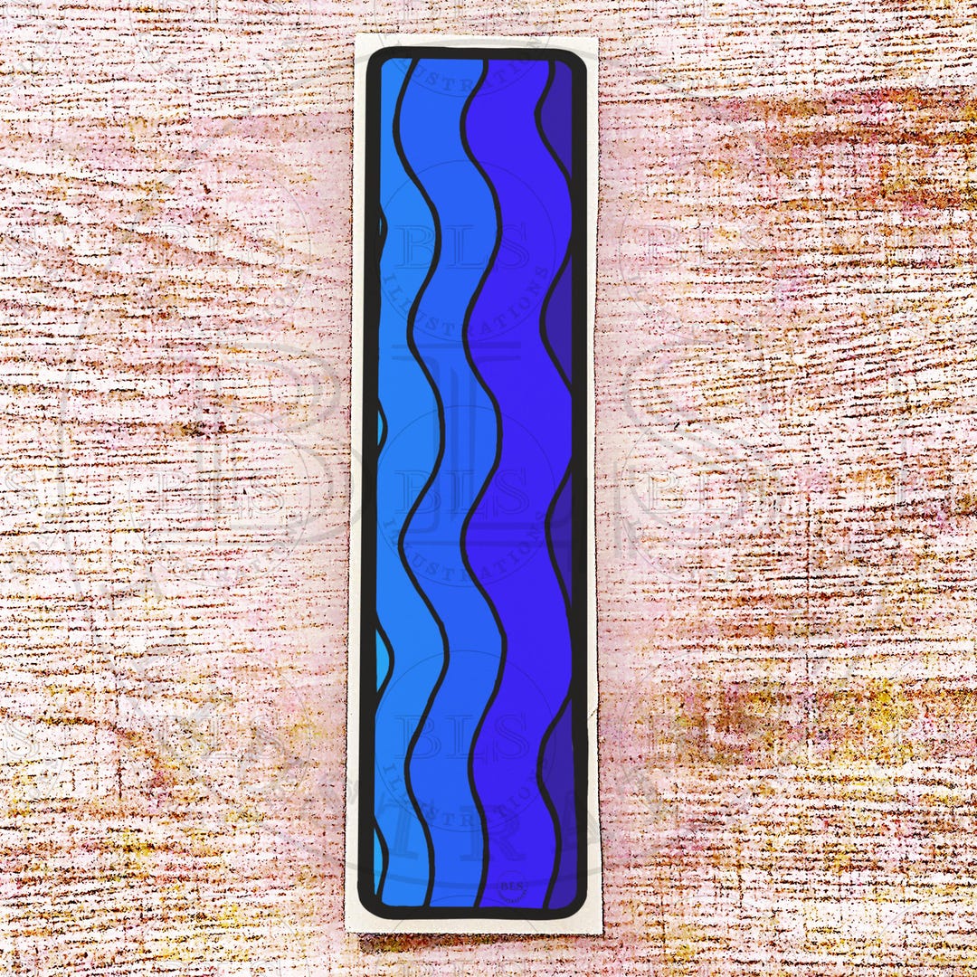 Blue Waves Bookmark-printable Page Saver-teens Virtual PNG Study Aid ...