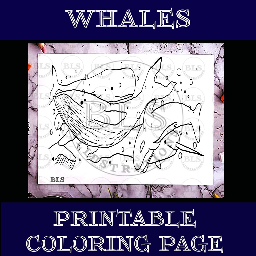 Coloring Page-whales Printable Coloring for Kids-coloring Sheet for ...