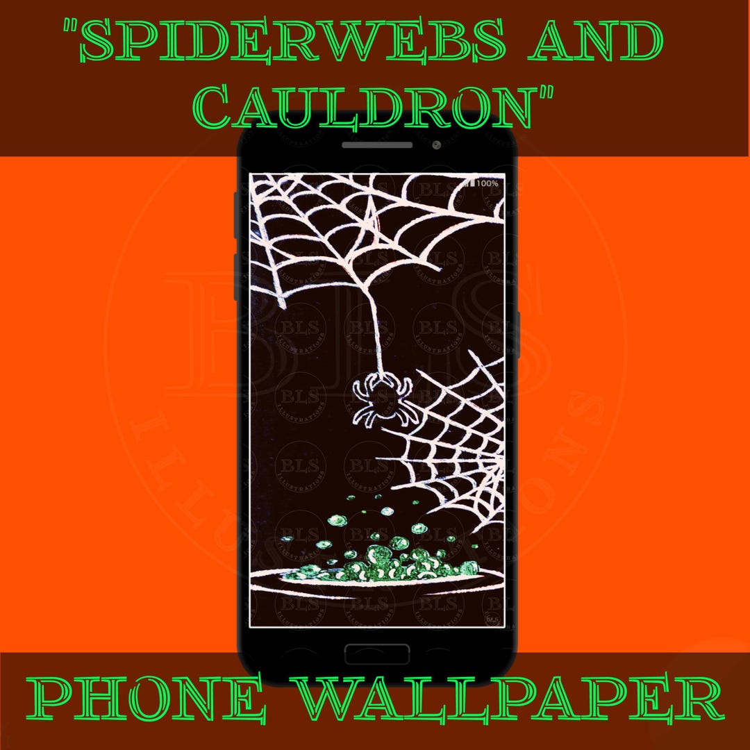 Spiderwebs and Cauldron Phone Wallpaper Halloween Lock Screen iPhone ...