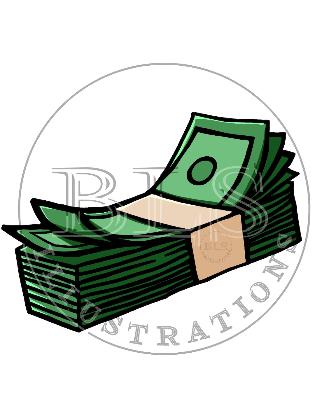 Stack of Money Clip Art Digital Illustration PNG Image - Etsy