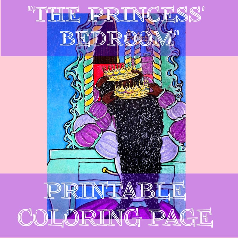 The Princess' Bedroom Printable Coloring Page Kids Coloring Page Adult ...