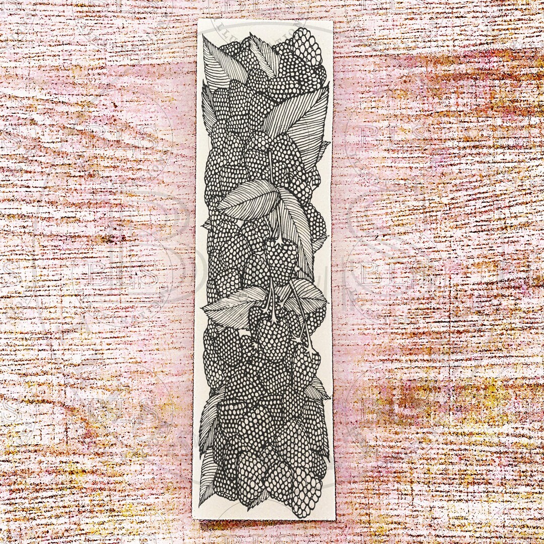 Raspberries Bookmark-printable Coloring Book Mark-spring Page Saver ...