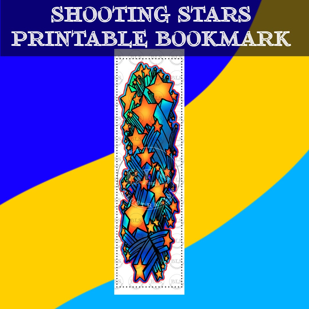 Shooting Stars Printable Bookmark-digital Bookmark-aesthetic Bookmark ...
