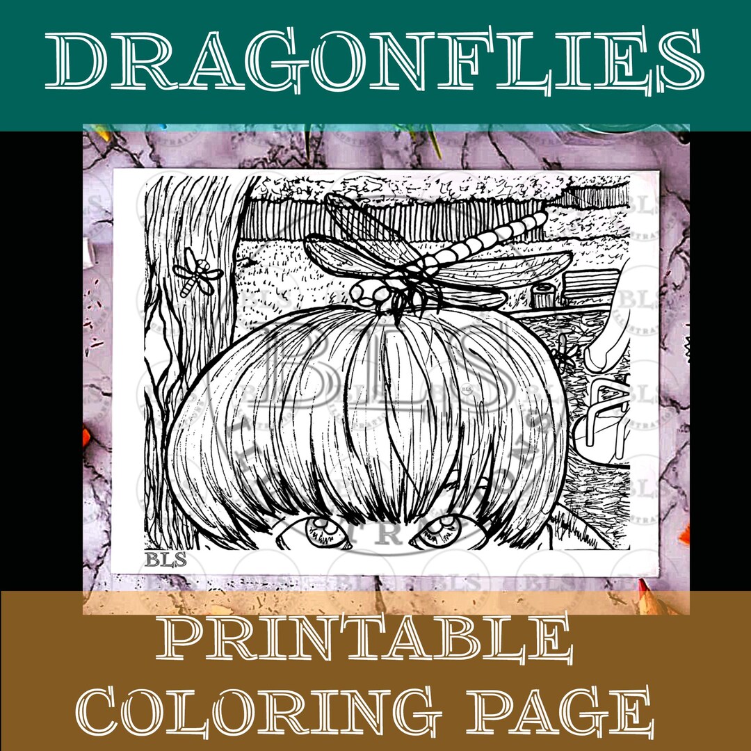 Adult Coloring Page-dragonflies Printable Coloring-coloring Sheet for ...