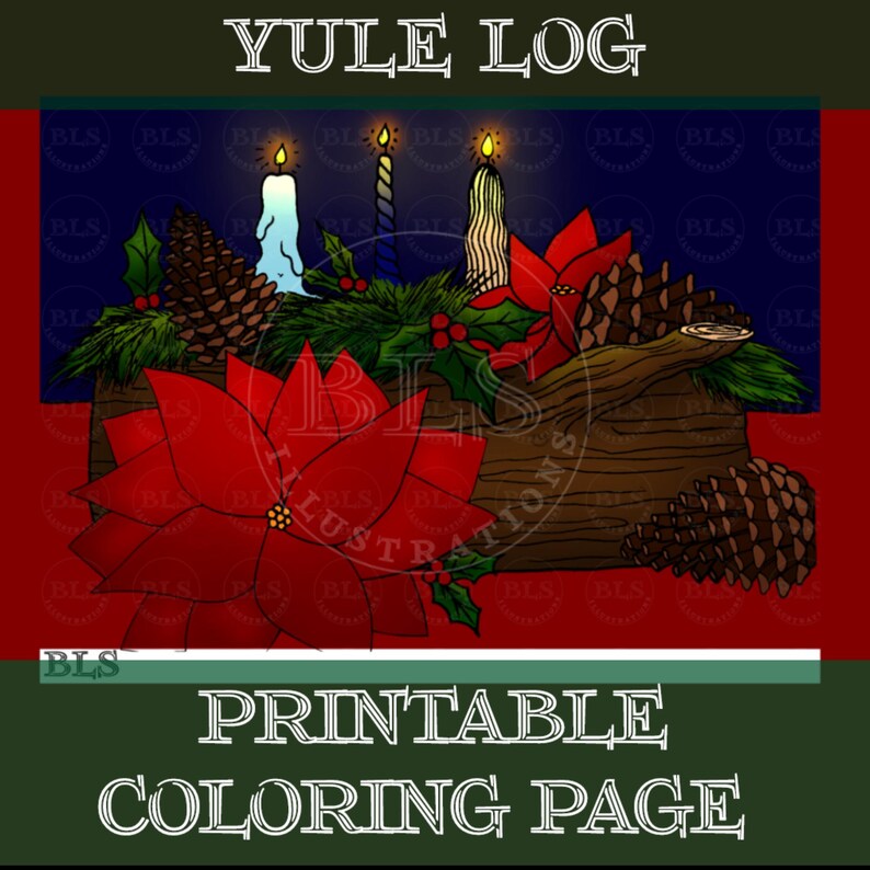 Digital Download-yule Log Printable Coloring Page - Etsy