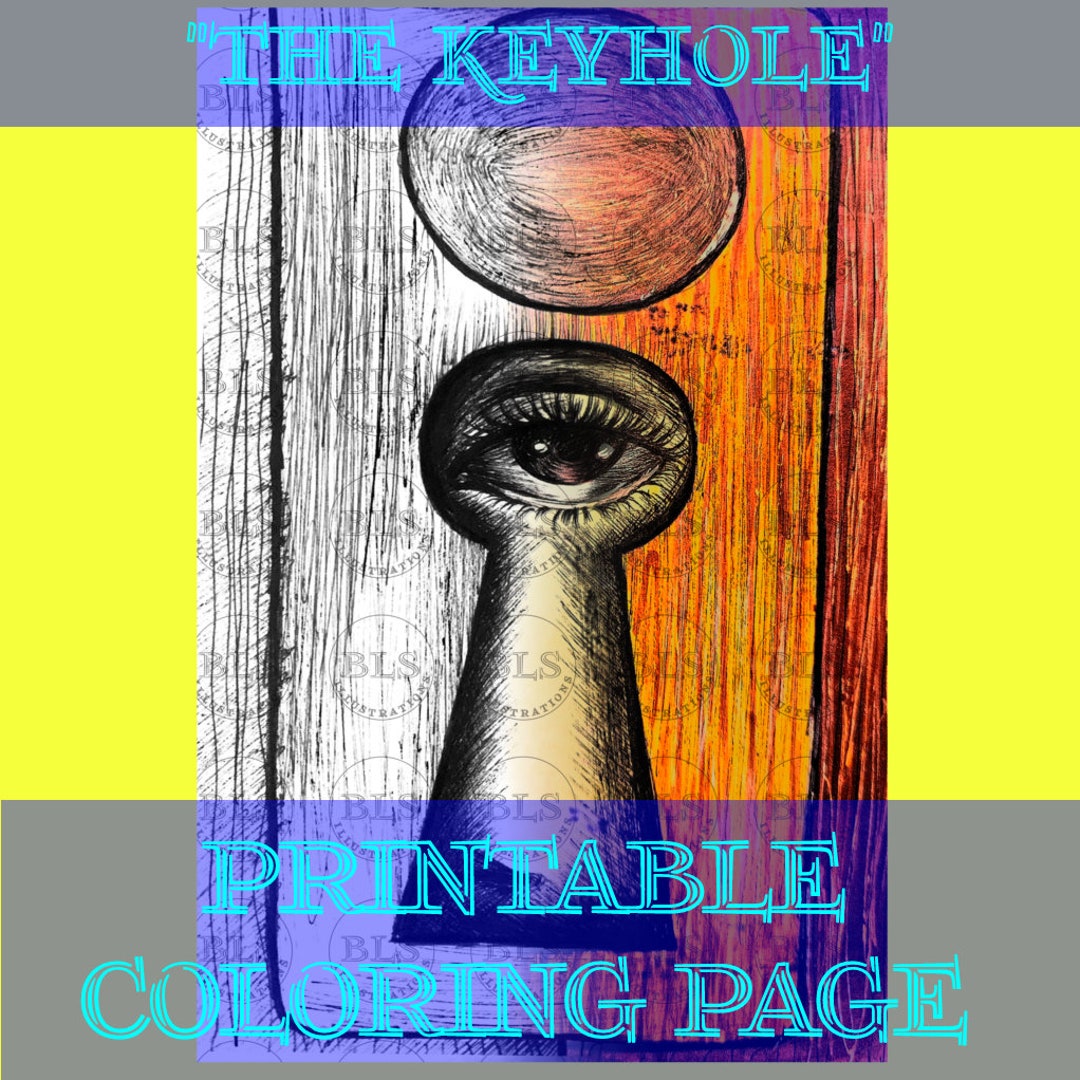 The Keyhole Printable Coloring Page Adult Coloring Page Indoor Activity ...