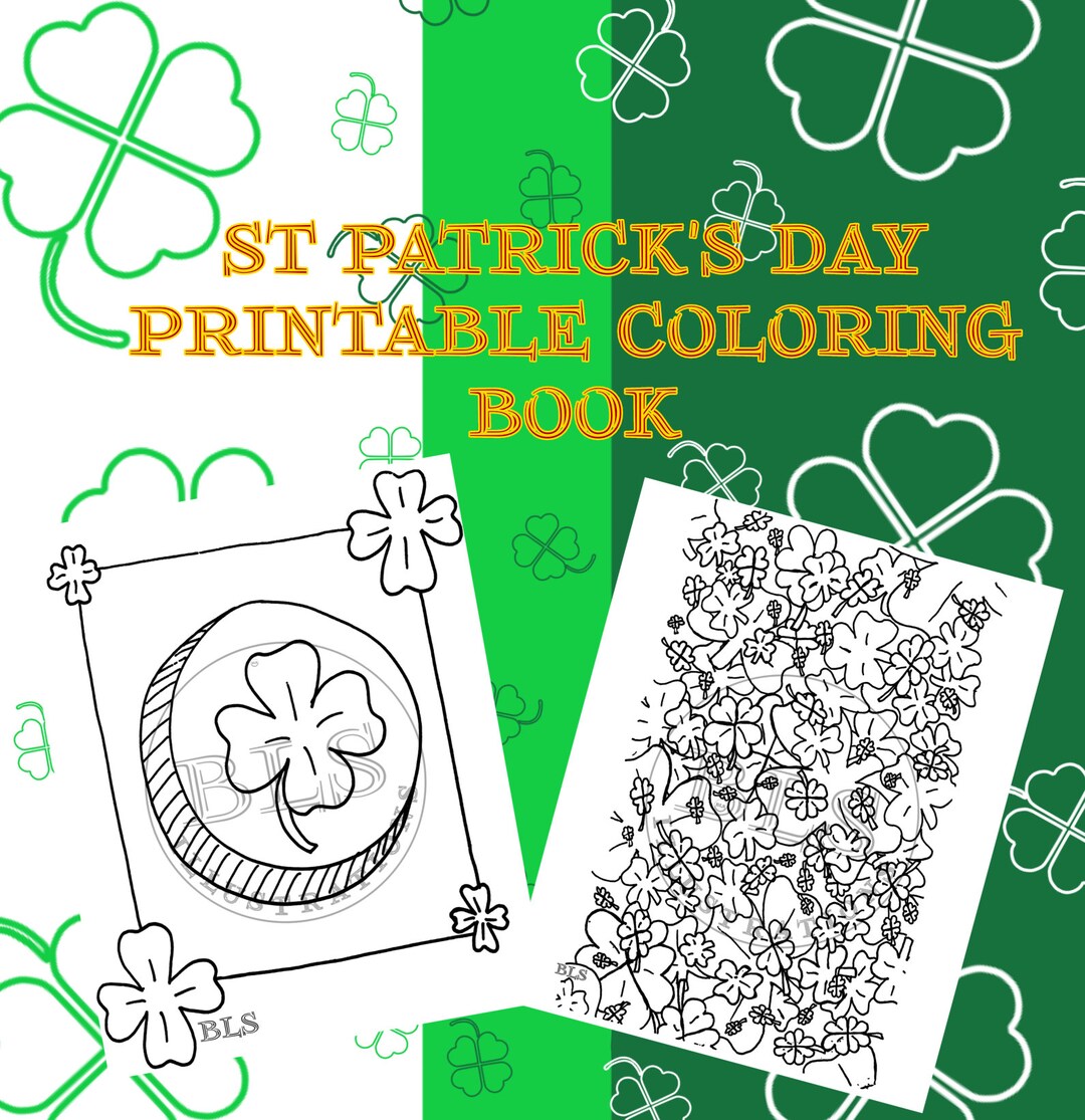 St Patrick's Day Printable Coloring Book for Kids and Adults Digital ...