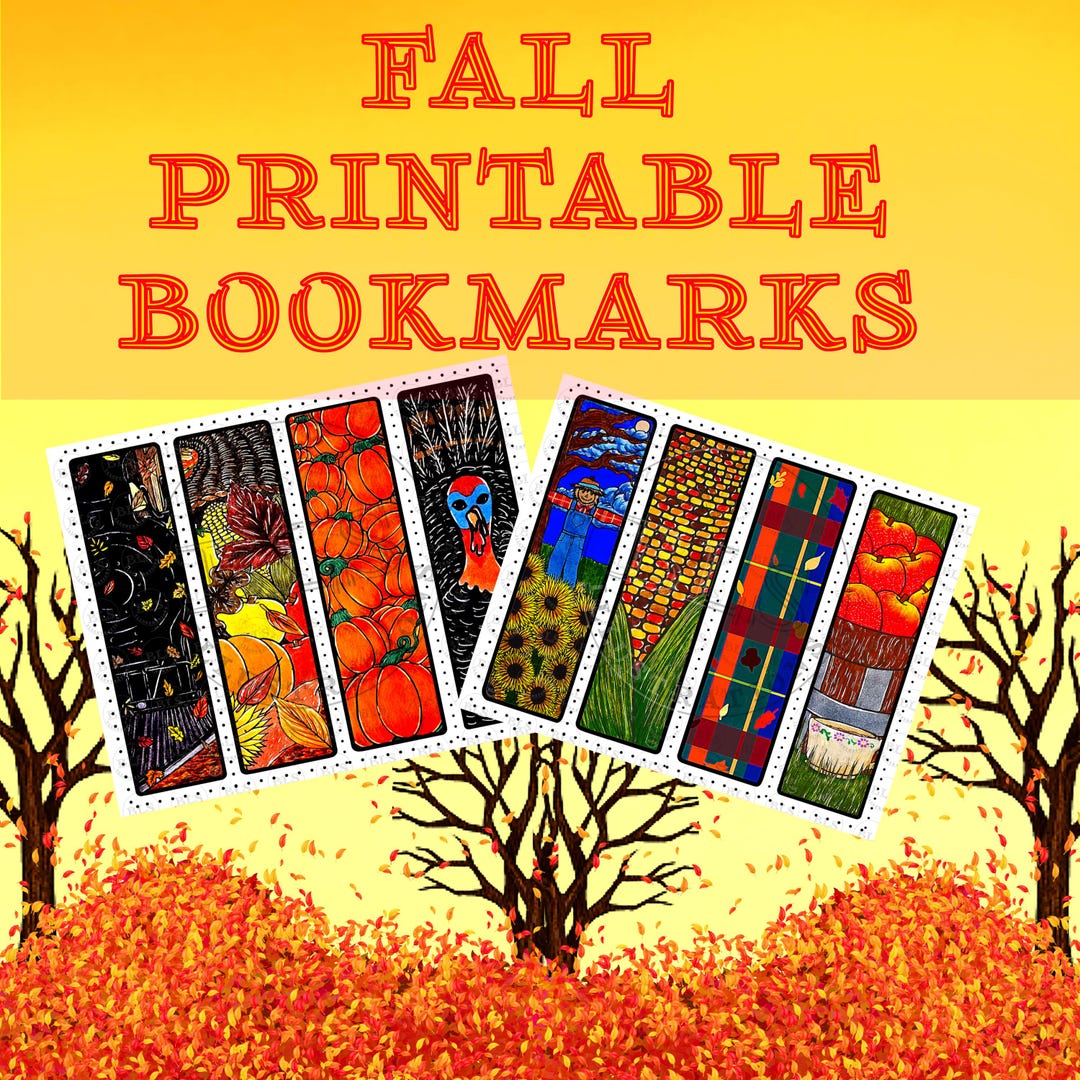 Printable Bookmarks-fall Printable Bookmarks-autumn Bookmarks-bookmark ...