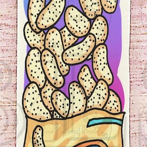 Potato Chips Art Printable Bookmark-virtual Reading Accessory for Kids ...