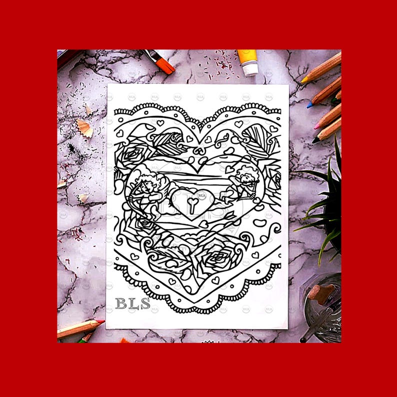 Coloring Book-valentine's Day Printable Coloring-coloring Bundle ...