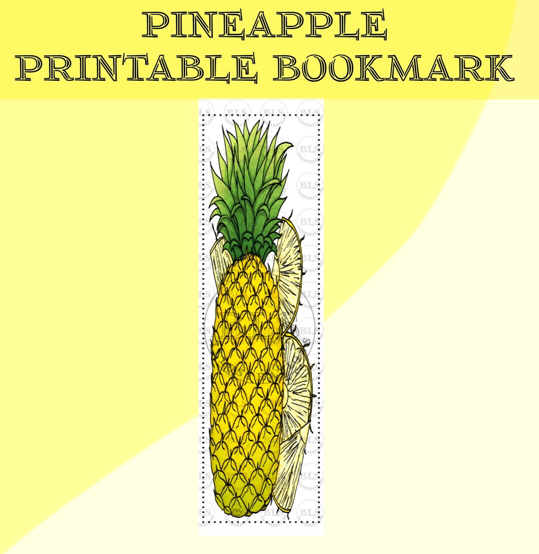 Pineapple Printable Bookmark - Etsy