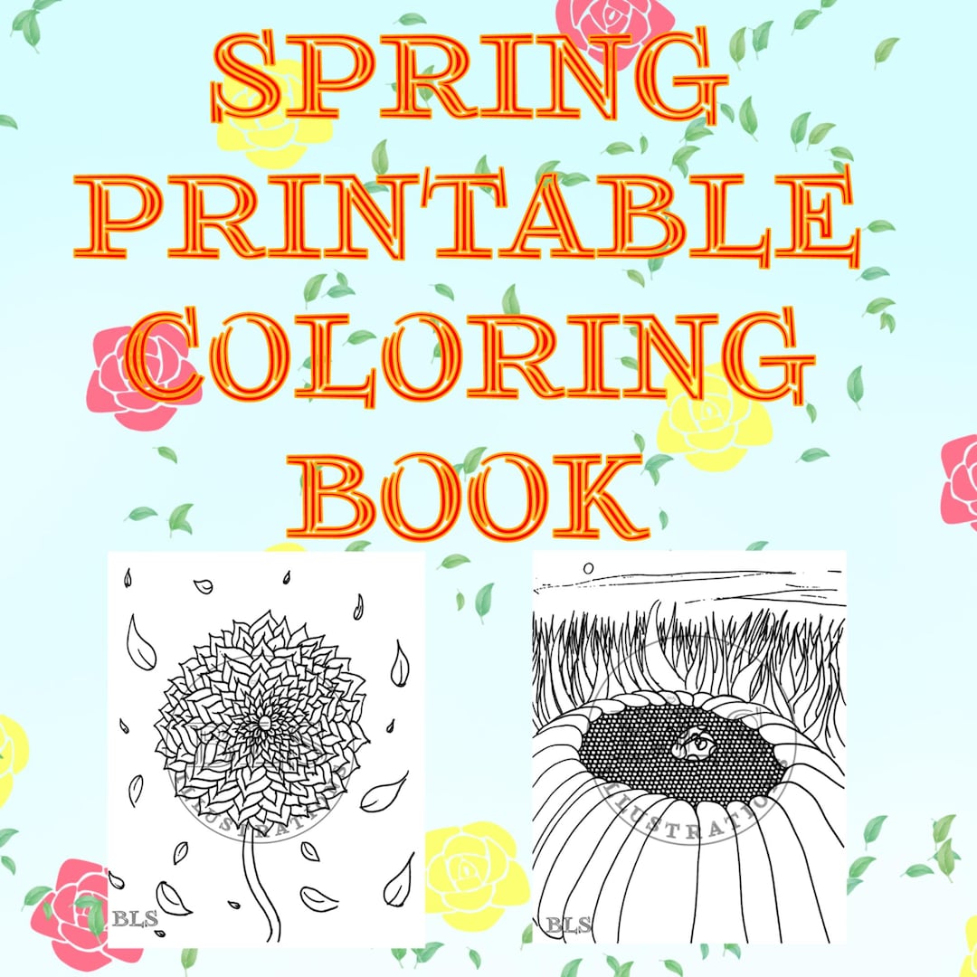 Coloring Book-spring Coloring-printable Coloring for Kids-hand Drawn ...