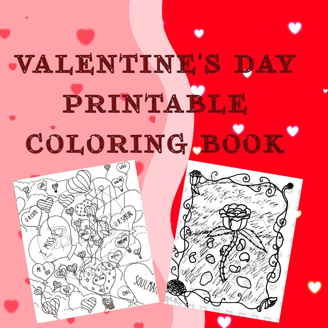 Coloring Book-valentine's Day Printable Coloring-coloring Bundle ...