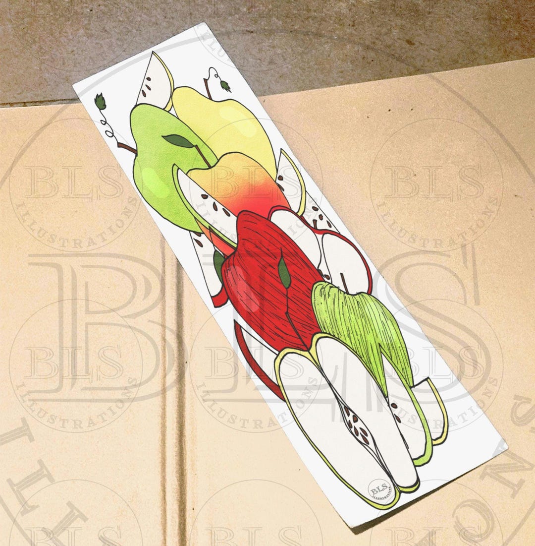 Apples Book Mark-printable Bookmark-reading Accessory-book Lovers Gift ...
