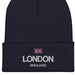 London Embroidered Cuffed Beanie, England UK Flag Embroidery Party Men ...