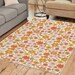 Groovy Flowers Area Rug Carpet, Retro Vintage Floral 70s Orange Home ...