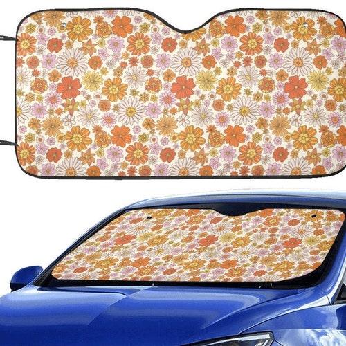 Watercolor Flowers Sun Windshield Cute Floral Pastel Pink Car - Etsy