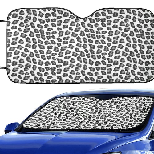 Snow Leopard Print Windshield Sun Shade Animal Cheetah Black - Etsy