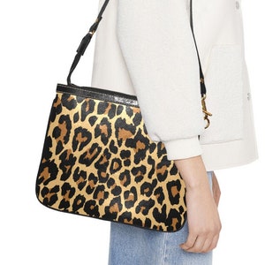 Leopard Print Small Shoulder Bag, Animal Cheetah Women Leather With ...