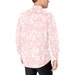 Pink Floral Long Sleeve Men Button up Shirt, Flowers Print White Casual ...