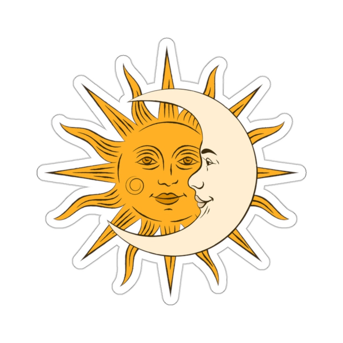 Sun Moon Sticker Celestial Boho Laptop Decal Vinyl Cute - Etsy