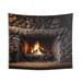 Fireplace Tapestry, Stone Fire Vintage Wall Art Hanging Cool Unique ...