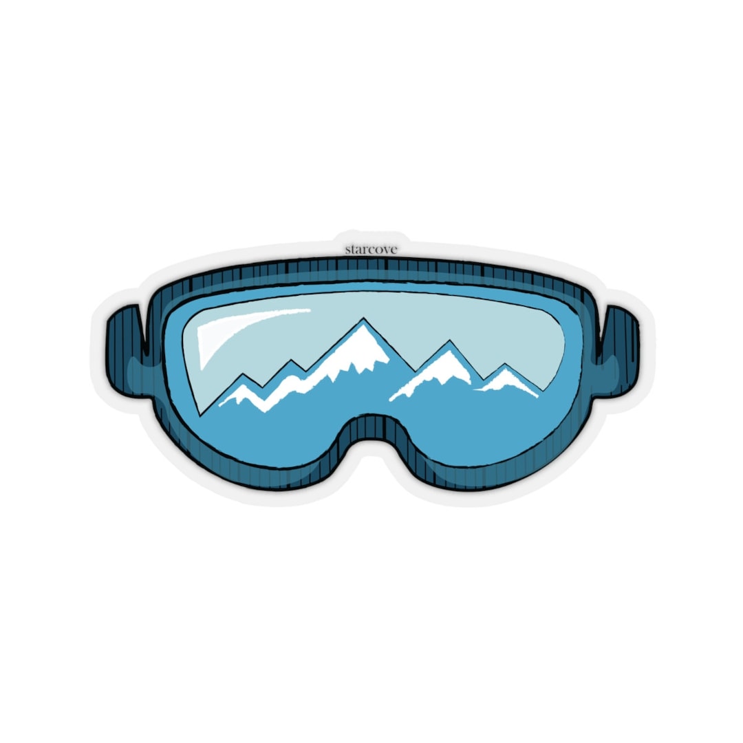 Snow Ski Goggles Mountain Stickers, Skiing Mask Blue Laptop Vinyl Cute ...