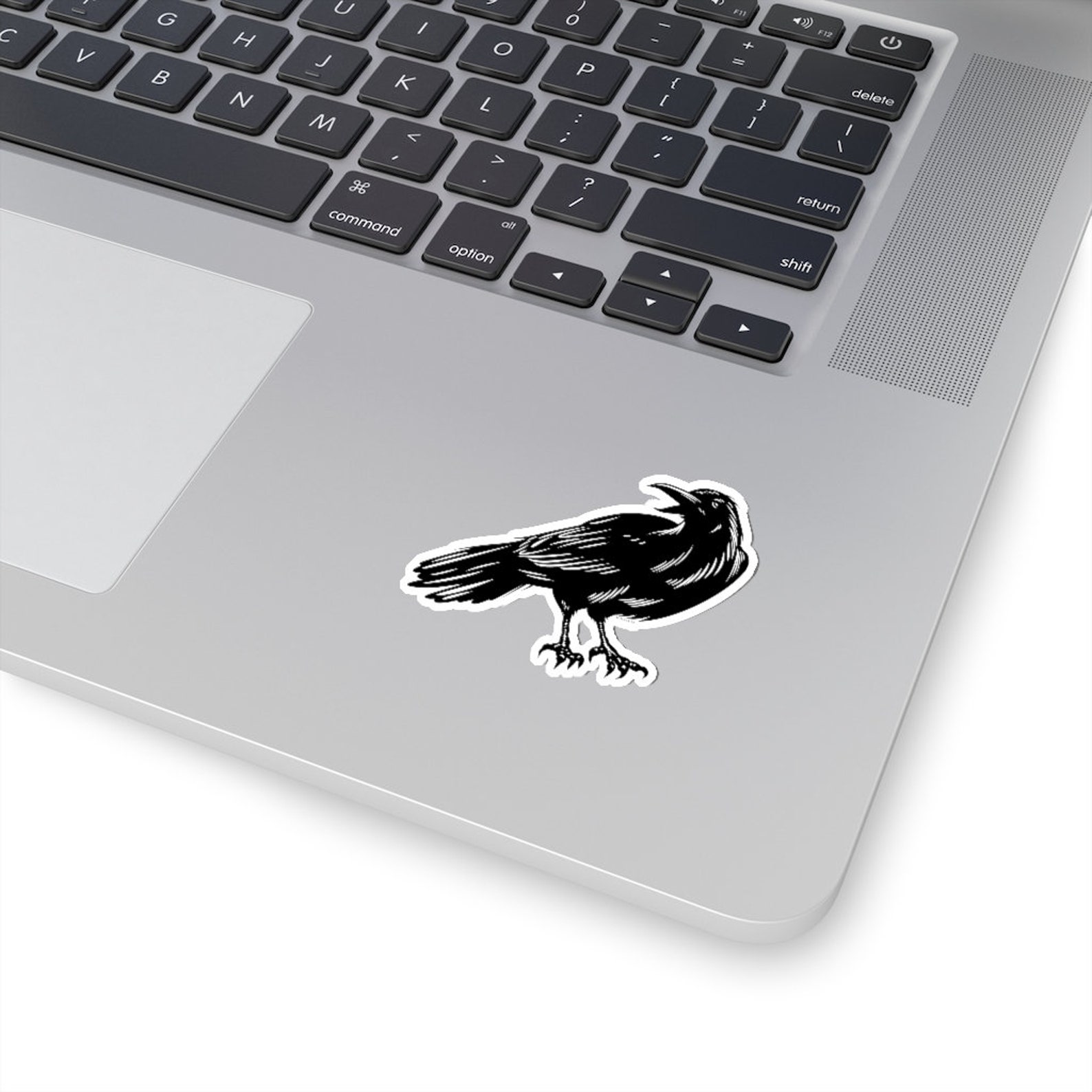 Black Raven Crow Sticker, Bird Laptop Decal Vinyl Cute Waterbottle ...