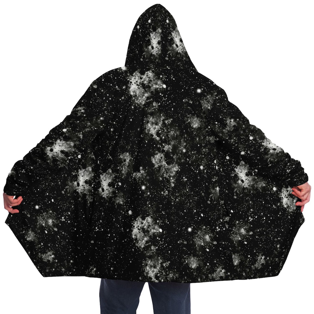 Black Galaxy Hooded Cloak, Space Universe Dark Matter Men Women Winter ...