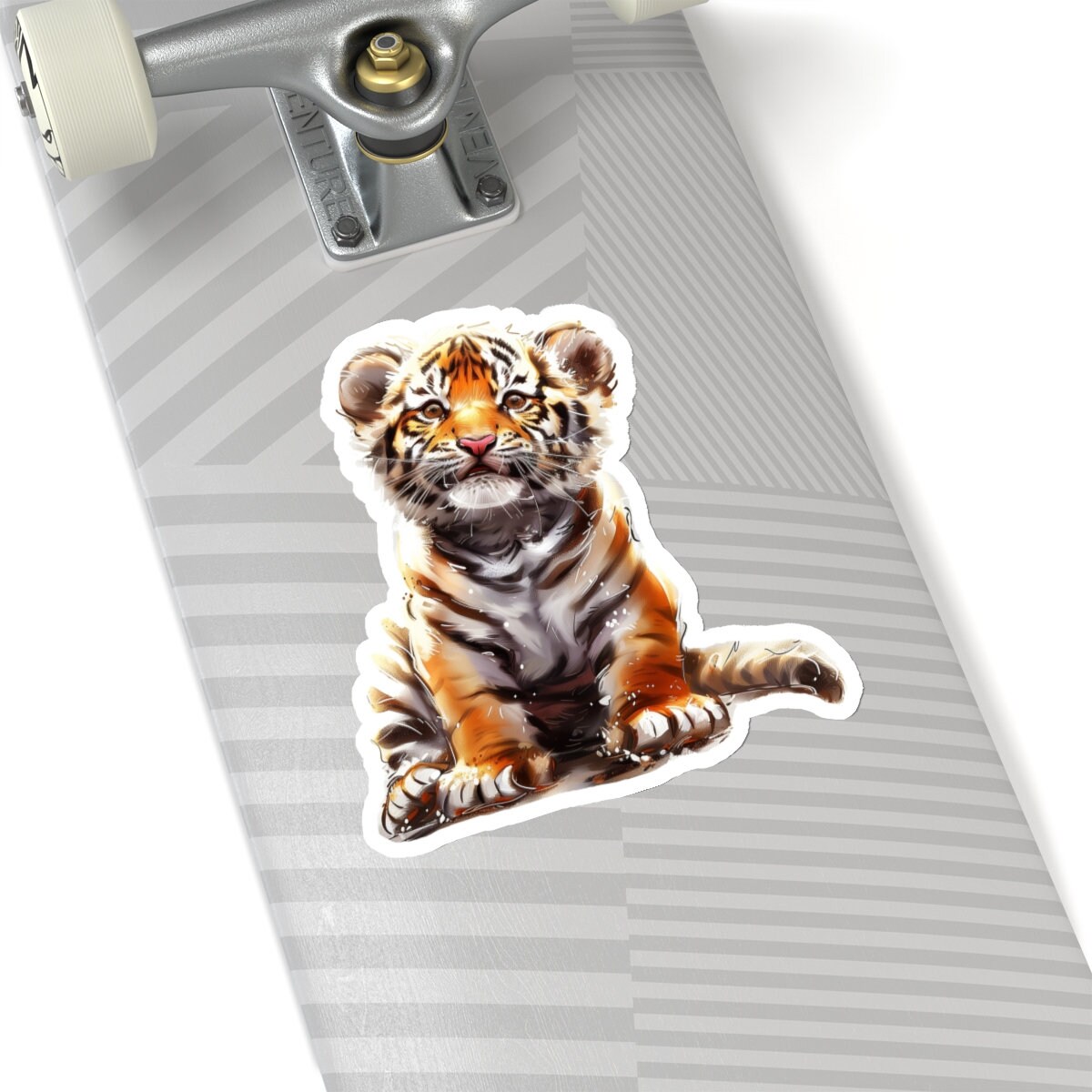 Northeast Tiger Sticker Decal, Cub Baby Watercolor Animal Art Vinyl ...