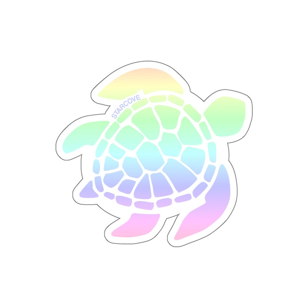 Pastel Sea Turtle Sticker, Rainbow Ocean Vsco Laptop Vinyl Cute ...