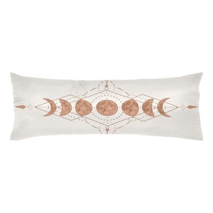 Moon Phases Body Pillow Case, Boho Bohemian Long Large Bed Accent ...