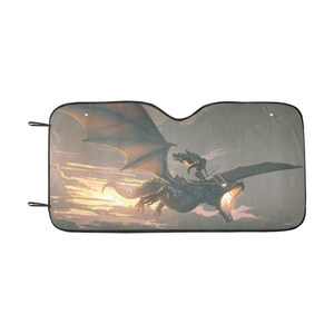 Dragon Car Sun Shade for Windshield, Flying Fantasy Car Accessories ...